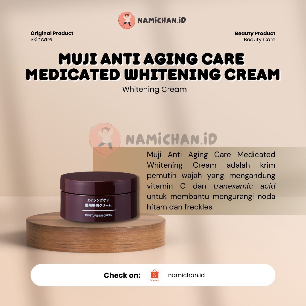 Jual [ PO Japan ] Muji Anti Aging Care Medicated Whitening Cream | Muji ...