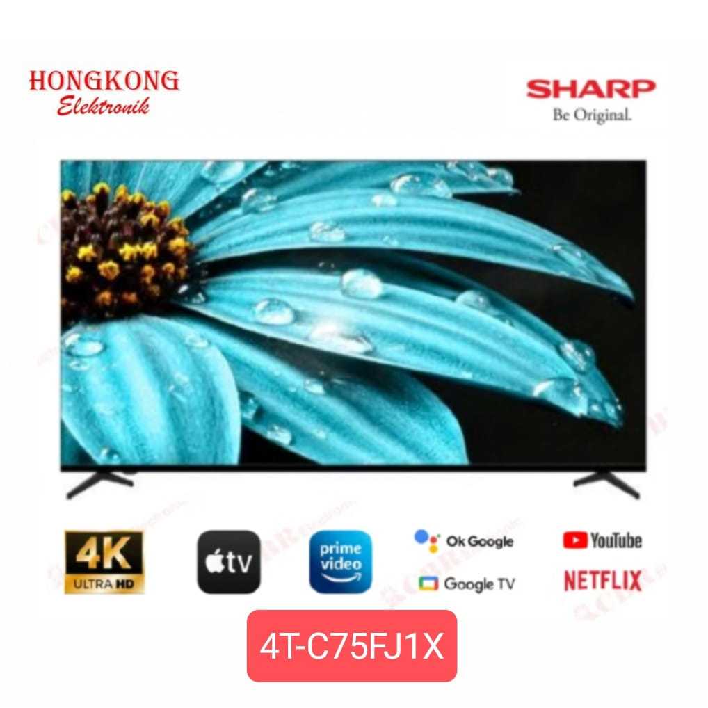 Jual LED 75 INCH SHARP 4K GOOGLE TV 4T-C75FJ1X | Shopee Indonesia