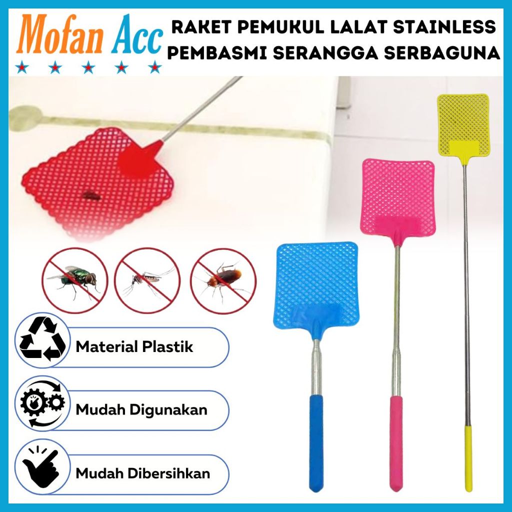 Jual Alat Pemukul Lalat Stainless / Raket Manual Fly Swatter Tepokan ...