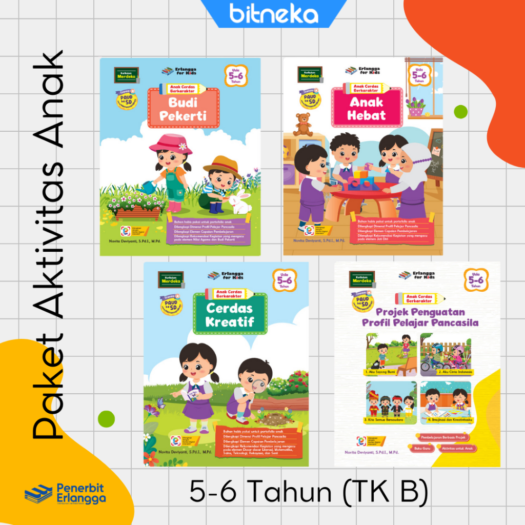 Jual Paket Aktivitas PAUD Anak Cerdas Berkarakter 5-6 Tahun (TK B) - Erlangga | Shopee Indonesia
