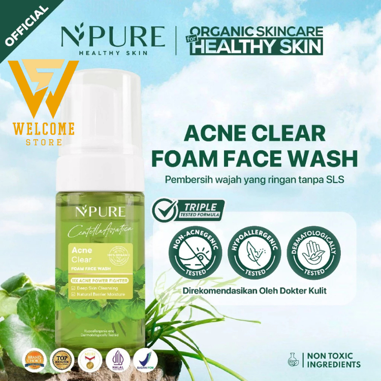 Jual NPURE Facial Wash Cica 100 ml / Anti Acne Facial Foam / Sabun Muka ...