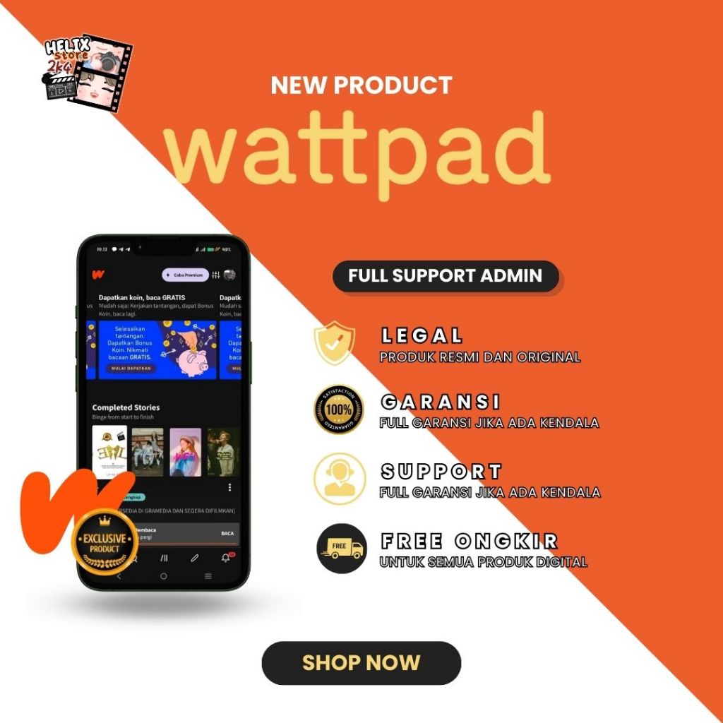 Jual WATTPAD PREMIUM SUPPORT ALL DEVICES (IOS-ANDRO-DLL) | Shopee Indonesia