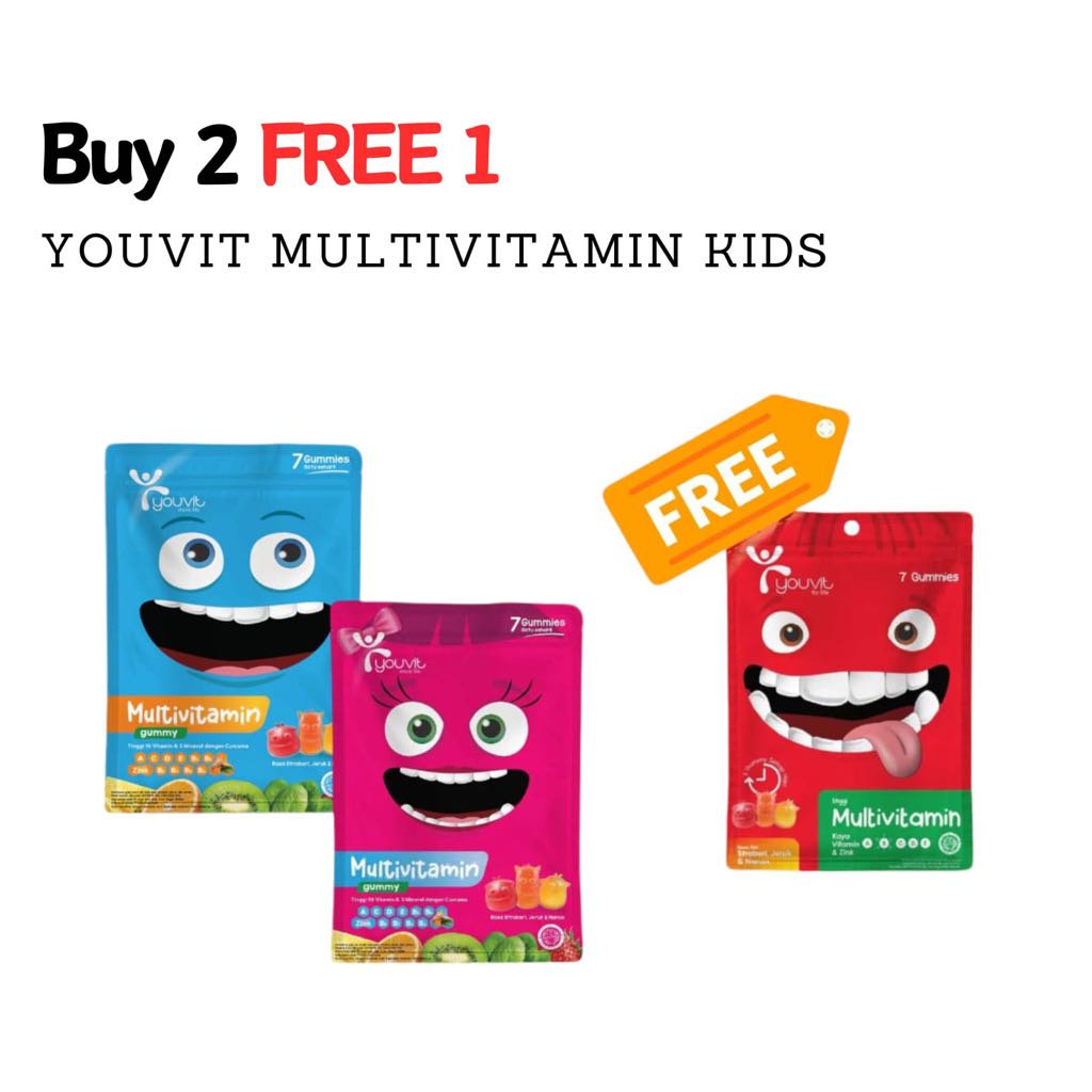 Jual BUY 2 FREE 1 Youvit Multivitamin Kids 7 Gummies | Shopee Indonesia