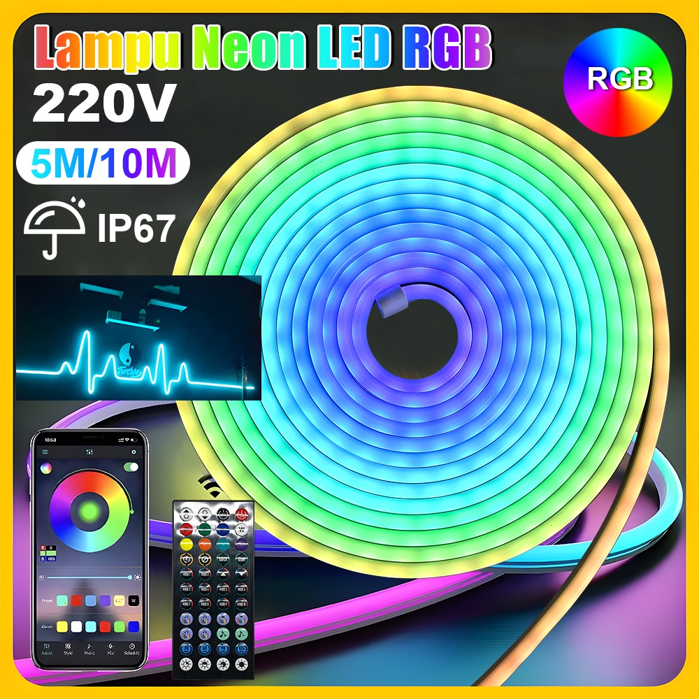 Jual LED NEON FLEX RGB RUNNING 5m/10m Neon Flex Lampu Leather Line ...