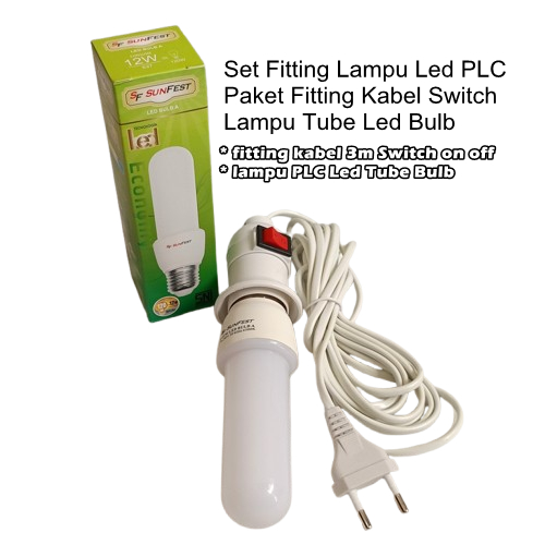 Jual Set Fitting Lampu Led PLC Paket Fitting Kabel Switch Lampu Plc 12W ...