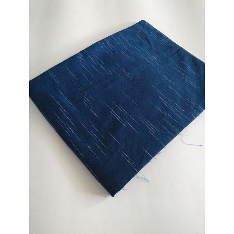 Jual Kain lurik batik tenun lurik gerimis biru navy panjang 3 meter ...