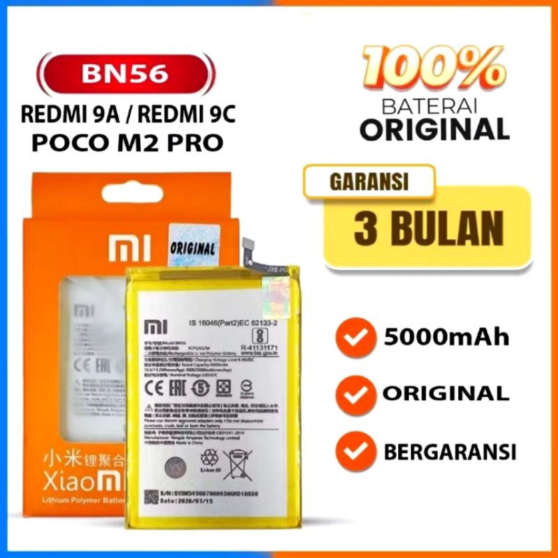 Jual BATERAI BATRE XIAOMI REDMI 9A / REDMI 9C / POCO M2 PRO / BN56 ...