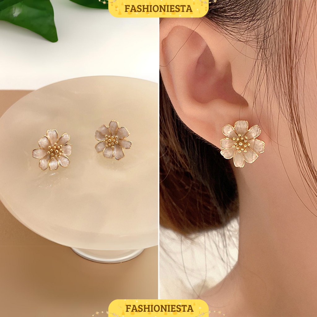 Jual Anting-Anting Bunga Lucu Anti Karat Aksesoris Wanita Korea Style ...