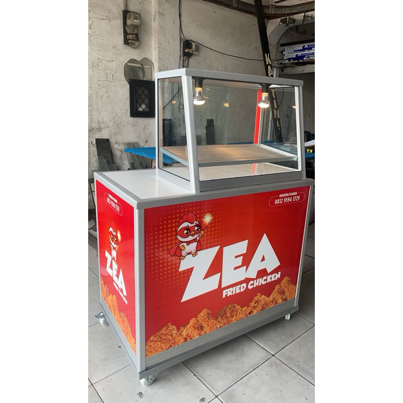 Jual Booth / Etalase / Gerobak Alumunium Fried Chicken Stiker | Shopee ...