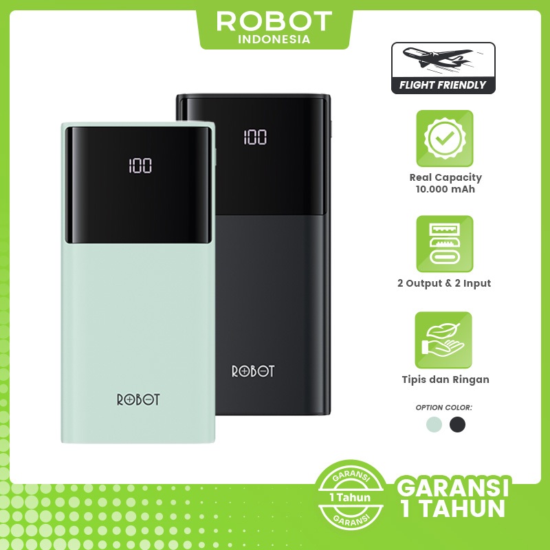 Jual ROBOT Powerbank 10000mAh RT190S 5V/2A Dual Input Output Port Type ...