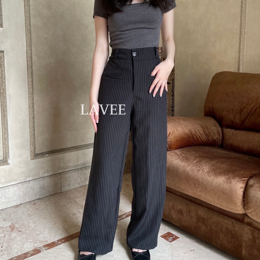Jual LAVEE - Jolie Pants / Celana Pinstripe Panjang - High Waist ...