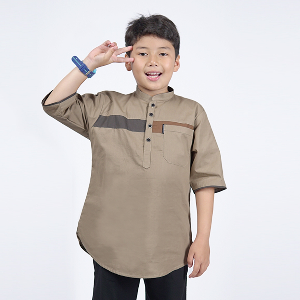 Jual KHOIRUMMAH Kurta Ammar Kids | Koko Anak Laki Laki Polos Lengan 3/4 ...