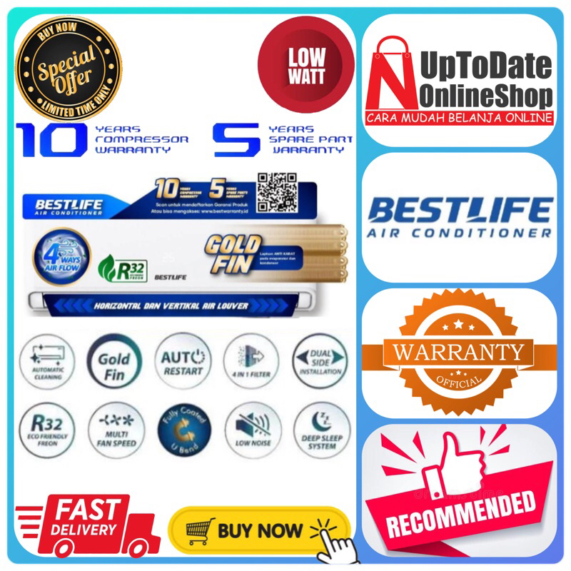 Jual AC BESTLIFE BEST-09AQR3 09QAR3 09 QAR3 AC SPLIT 1 PK LOW WATT ...