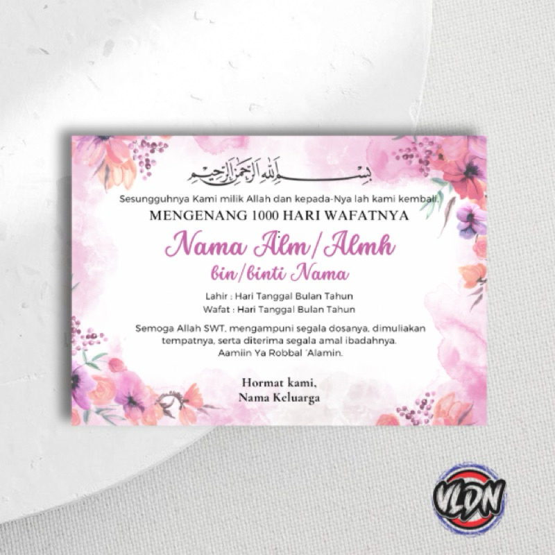 Jual Cetak Stiker Tahlil Mengenang 40, 100, 1000 hari Wafatnya, Stiker ...