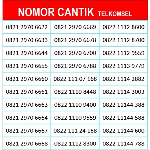 Jual Kartu Perdana Nomor Cantik Telkomsel Segel 4G suport 5G #LIST S33 | Shopee Indonesia