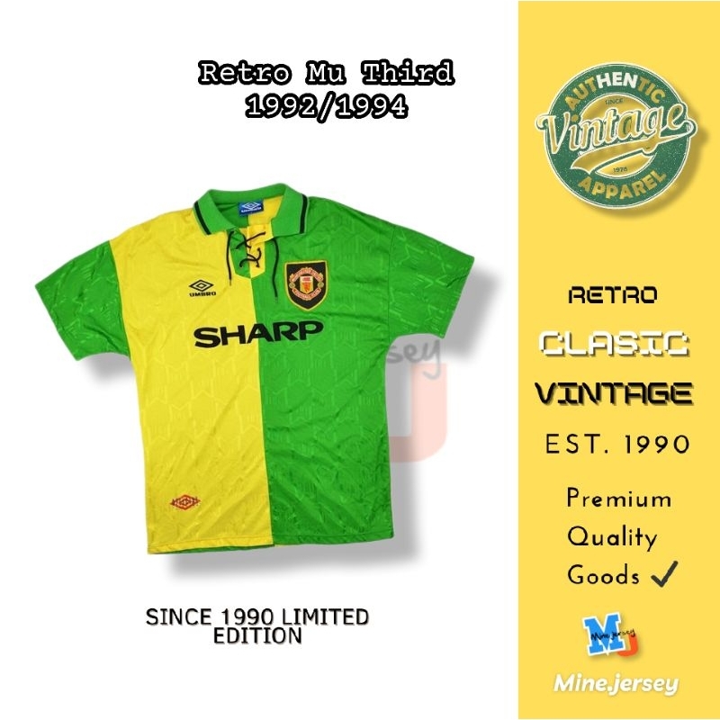 Jual Jersey Retro Mu 3rd Hijau 1992/93 Grade Ori Jersey Klasic | Shopee ...
