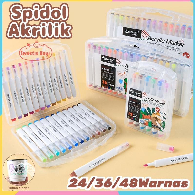 Jual 【SweetieBayi】Acrylic Markers Set Spidol 12/24/36/48 Warnas Pen ...
