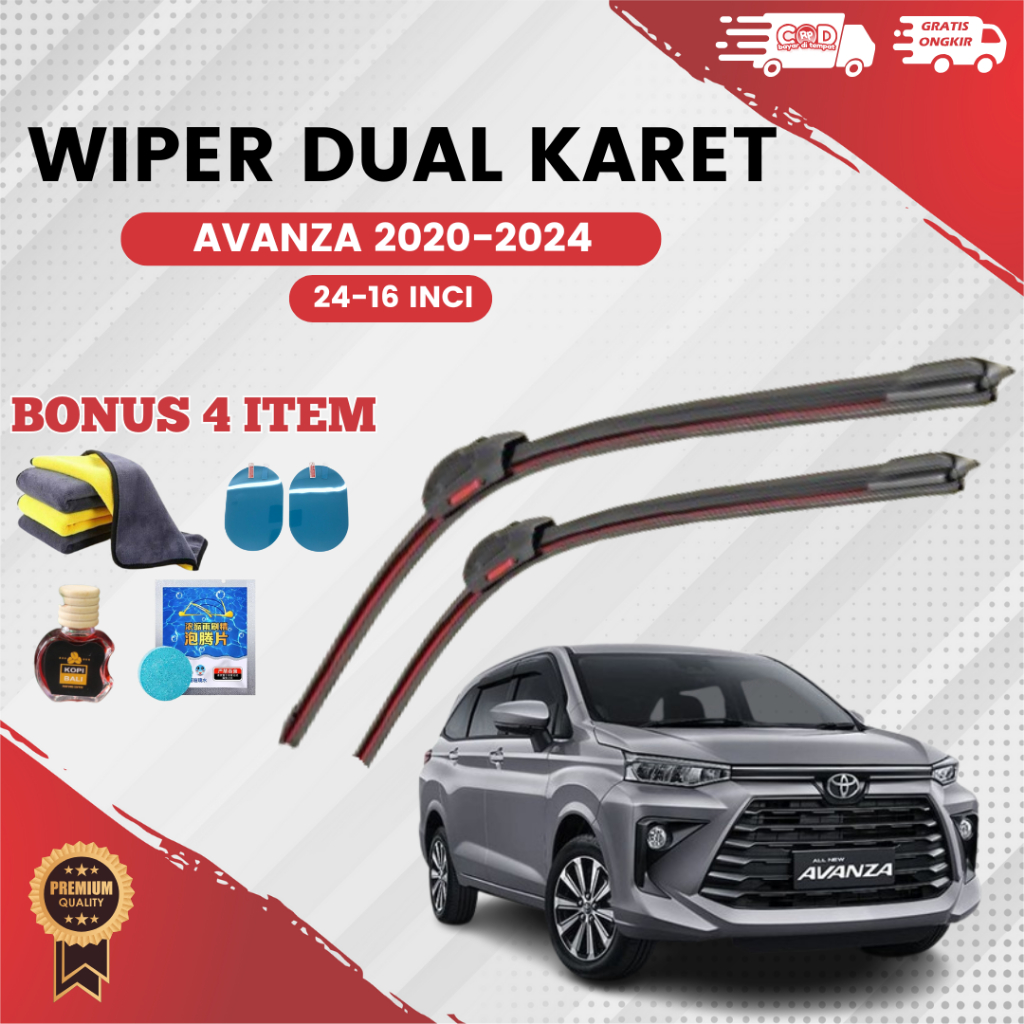 Jual Wiper Double Karet Dual Blade untuk AVANZA 2020-2024 Ukuran 24 ...