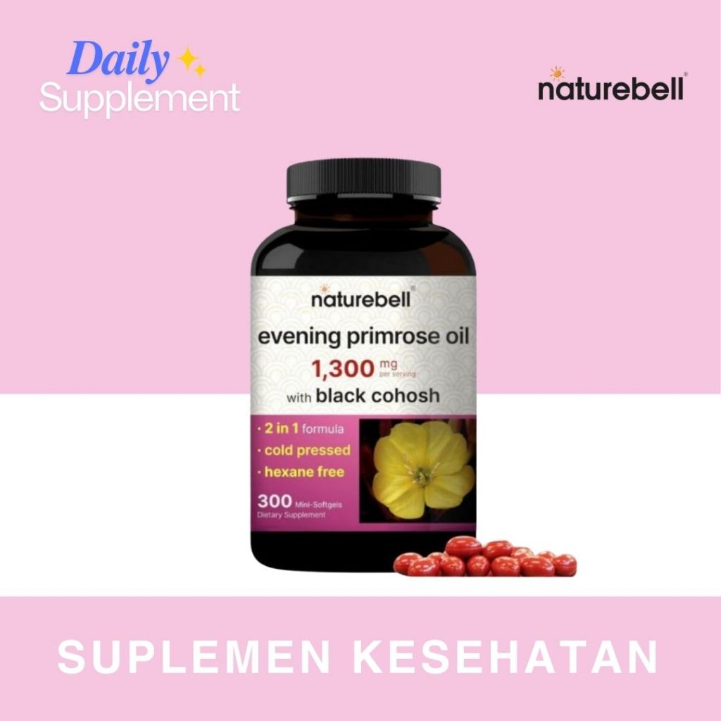 Jual Naturebell Evening Primrose Oil 1,300mg with Black Cohosh - 300 ...