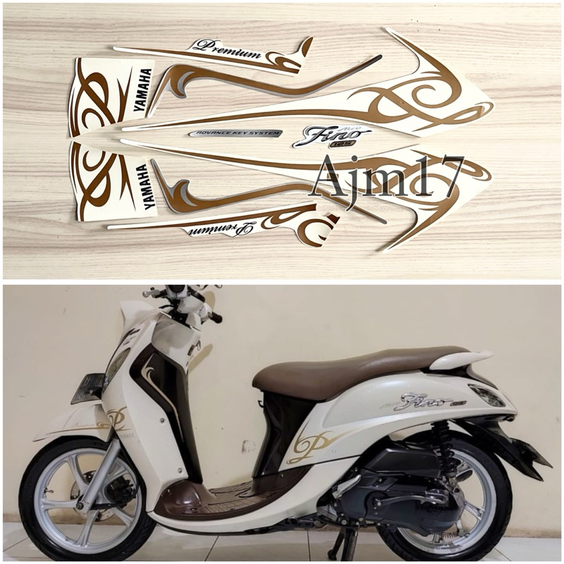 Jual STIKER STRIPING MOTOR FINO PREMIUM 2016 PUTIH | Shopee Indonesia
