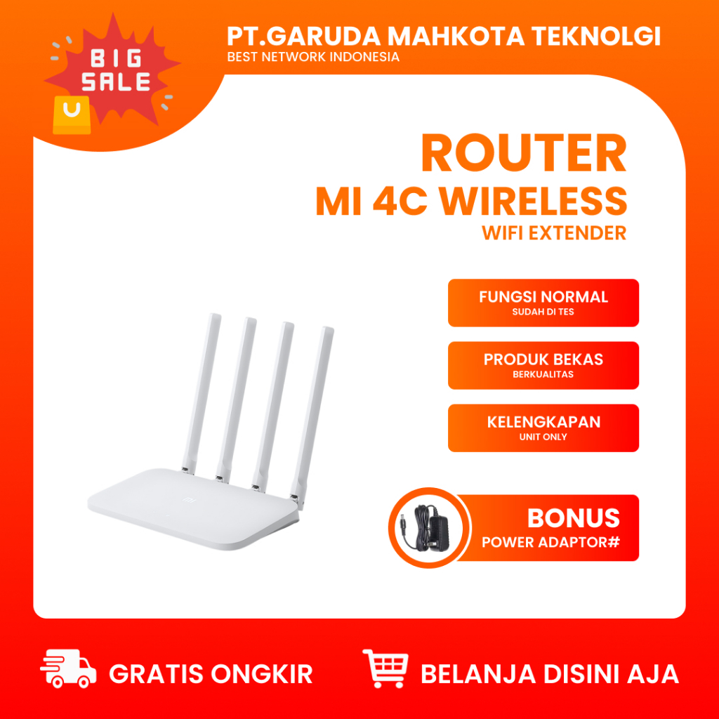 Jual Xiaomi Mi Router 4C 300Mbps 2.4GHz Wireless Wifi Extender Second | Shopee Indonesia