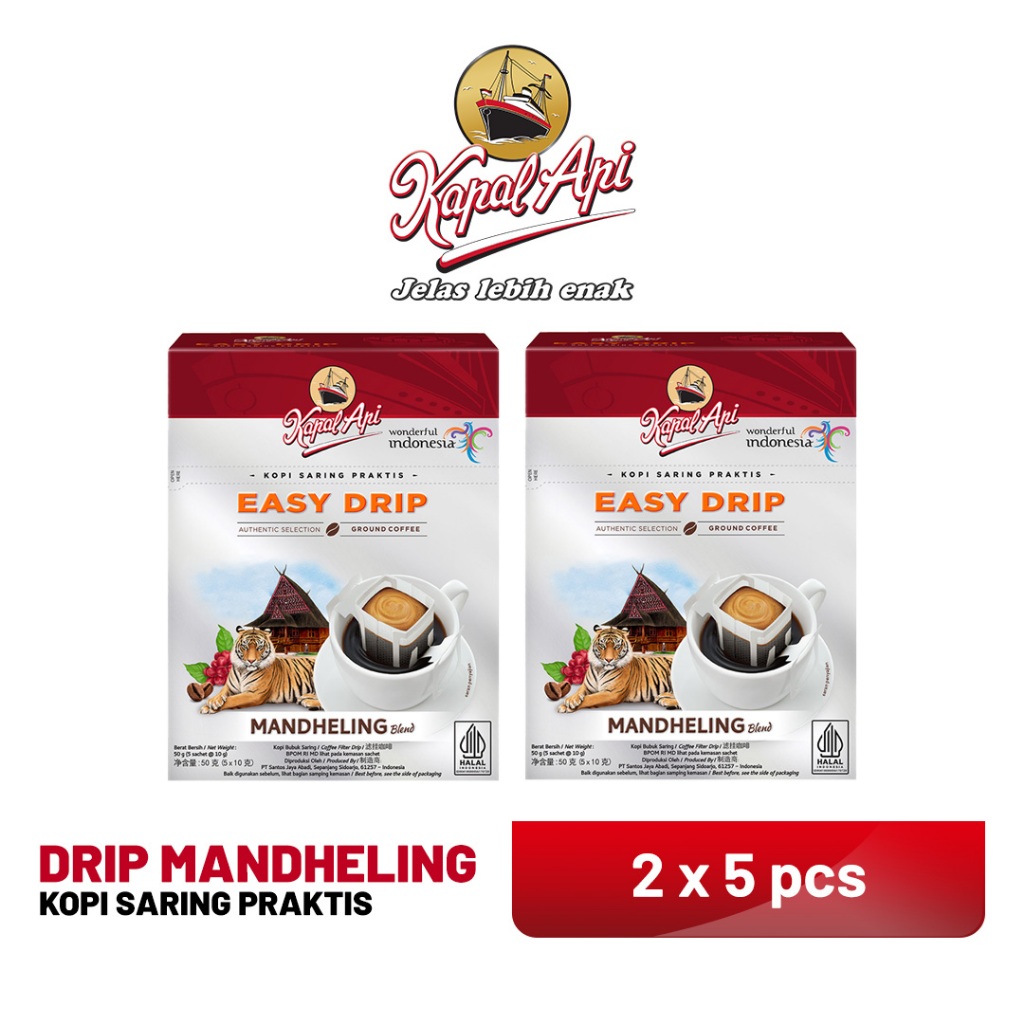 Jual KAPAL API Drip Mandheling Blend 2 Folding Box (5 x 10 gr) | Shopee ...