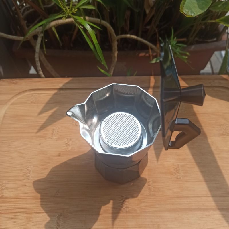Jual Moka pot sudah dimodif ala 9barista aluminium include basket puck ...