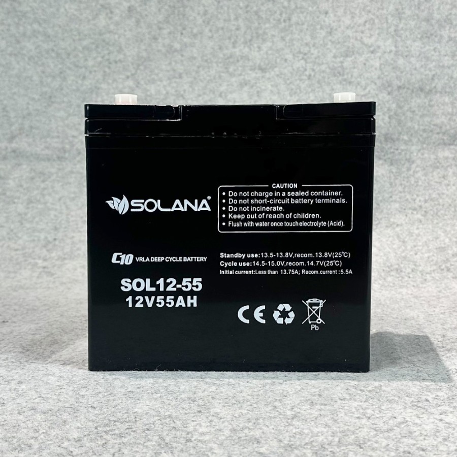 Jual SOLANA 55AH-12V C.10 UPS/SOLAR PANEL/PANEL SURYA BATTERY AKI ...
