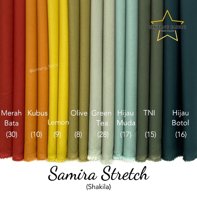 Jual Bahan Kain Samira Stretch Shakila 5 meter | Shopee Indonesia