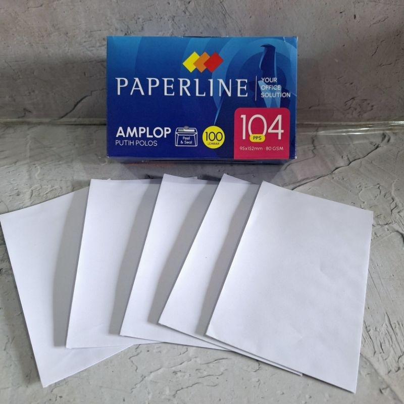 Jual Amplop Paperline Ukuram Sedang - Amplop Polos Putih Tanggung - Kode 104 isi 100 pcs ...