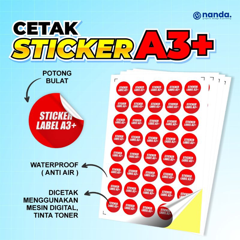 Jual CETAK STICKER LABEL A3+ KROMO VINYL TRANSPARAN HOLOGRAM | Shopee ...