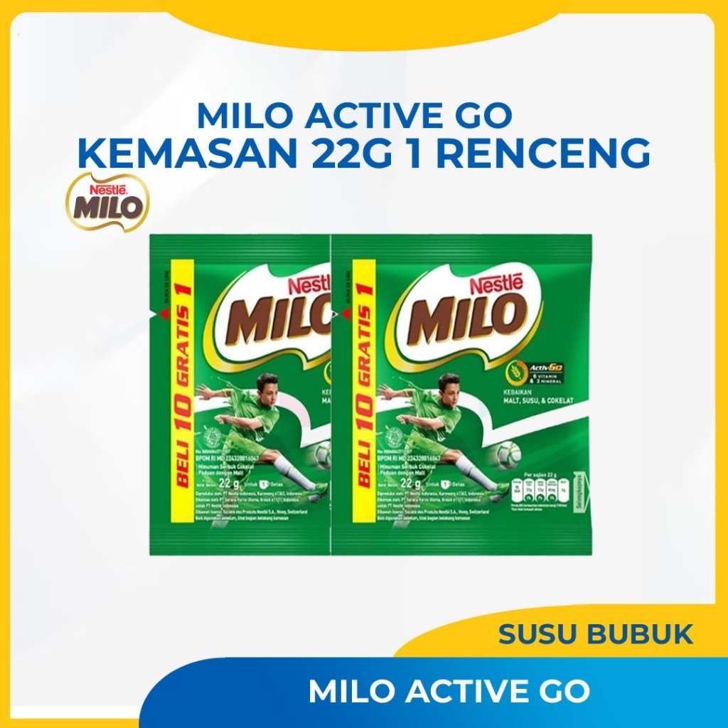 Jual MILO activ go Susu Bubuk Sachet 22Gr Renceng (isi 10) | Shopee ...