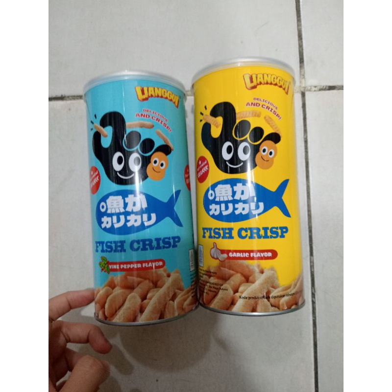 Jual Biskuit ikan fish crispy Lianggui ada 2 rasa garlic bawang dan ...