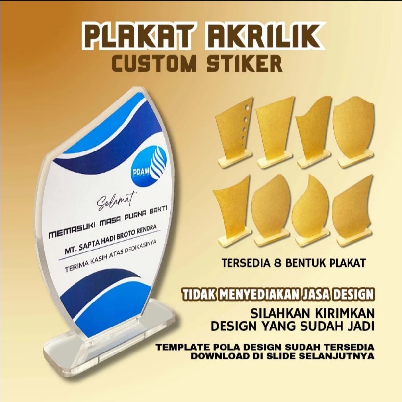 Jual Plakat Akrilik Custom Stiker Souvenir Kenang Kenangan Hadiah ...
