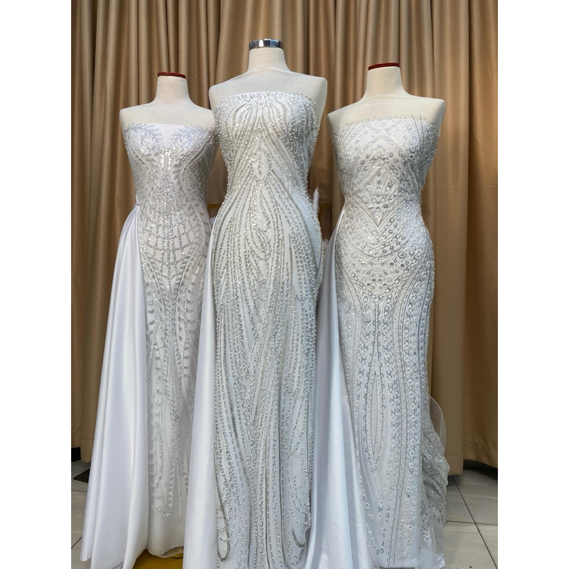 Jual white series / wedding brokat tulle / wedding Brukat brokat ...