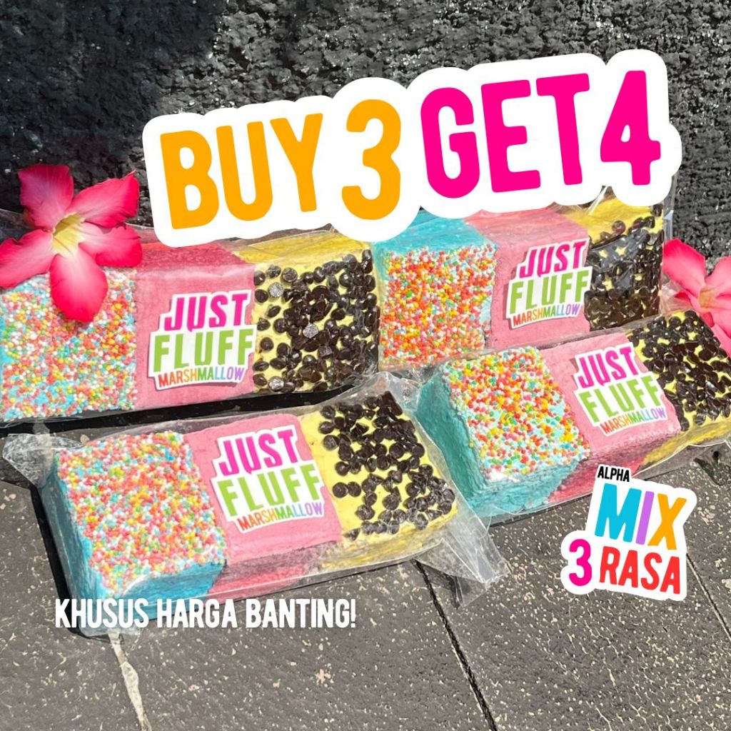 Jual 4 Pack Marshmallow JustFluff Marshmallow | Shopee Indonesia