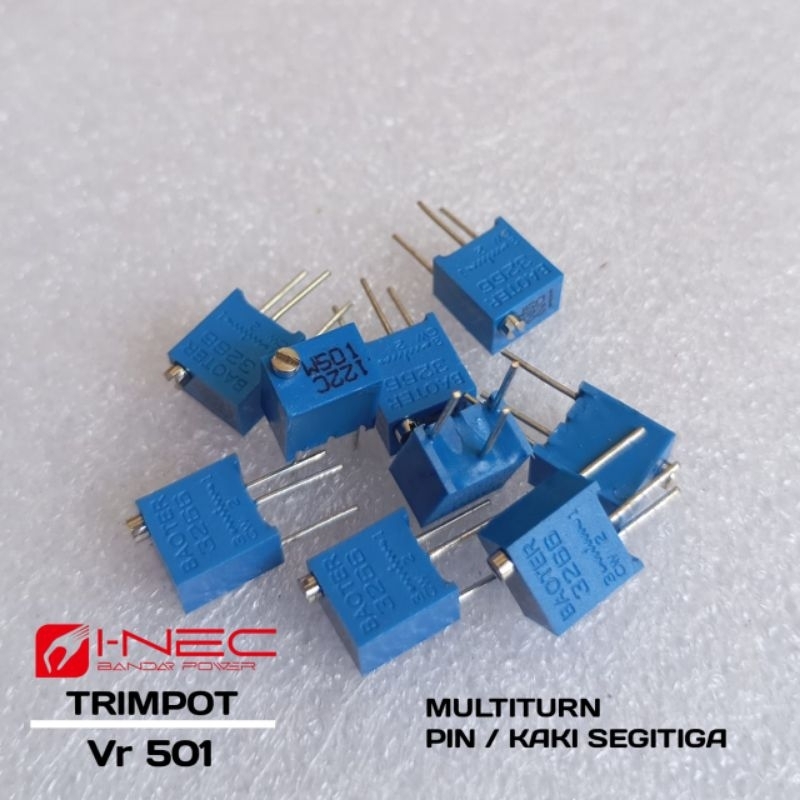Jual Trimpot vr501 / 500ohm multiturn pin segitiga | Shopee Indonesia
