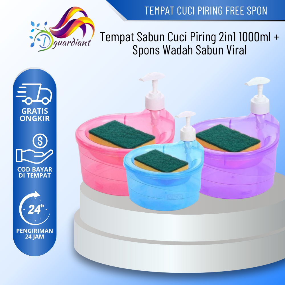 Jual Tempat Dispenser Sabun 2in1 Soap Pump Botol Cuci Piring Bulat ...