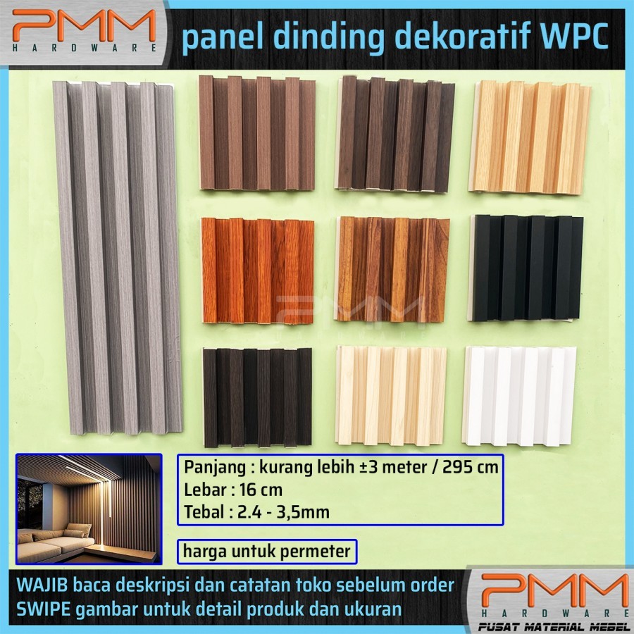 Jual panel dinding dekoratif WPC wallpanel 3D kisi kisi | Shopee Indonesia