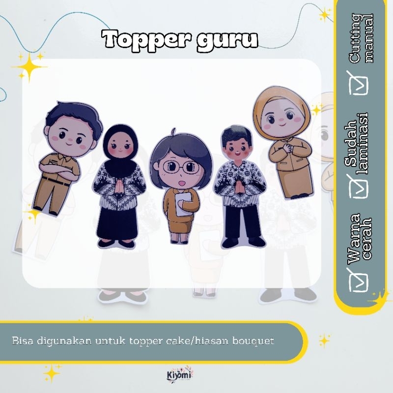 Jual Topper guru untuk cake atau untuk hiasan bouquet edisi hari guru ...