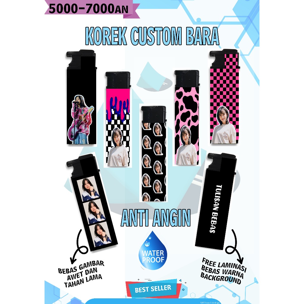 Jual (FREE EDIT) Korek Api BARA Custom Bebas Gambar Murah BEBAS GAMBAR ...