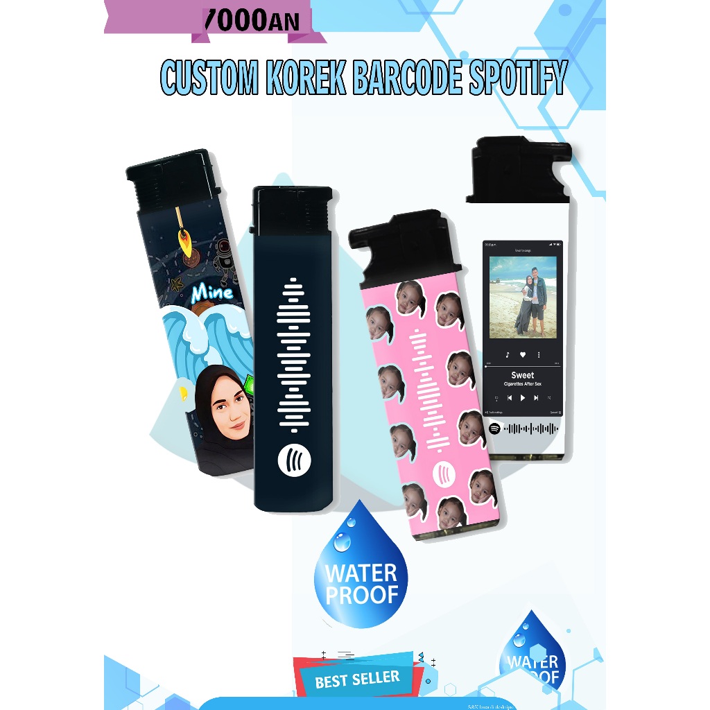 Jual (COD) Korek Bara Custom DAN Barcode Spotify Free Desain. BEBAS ...