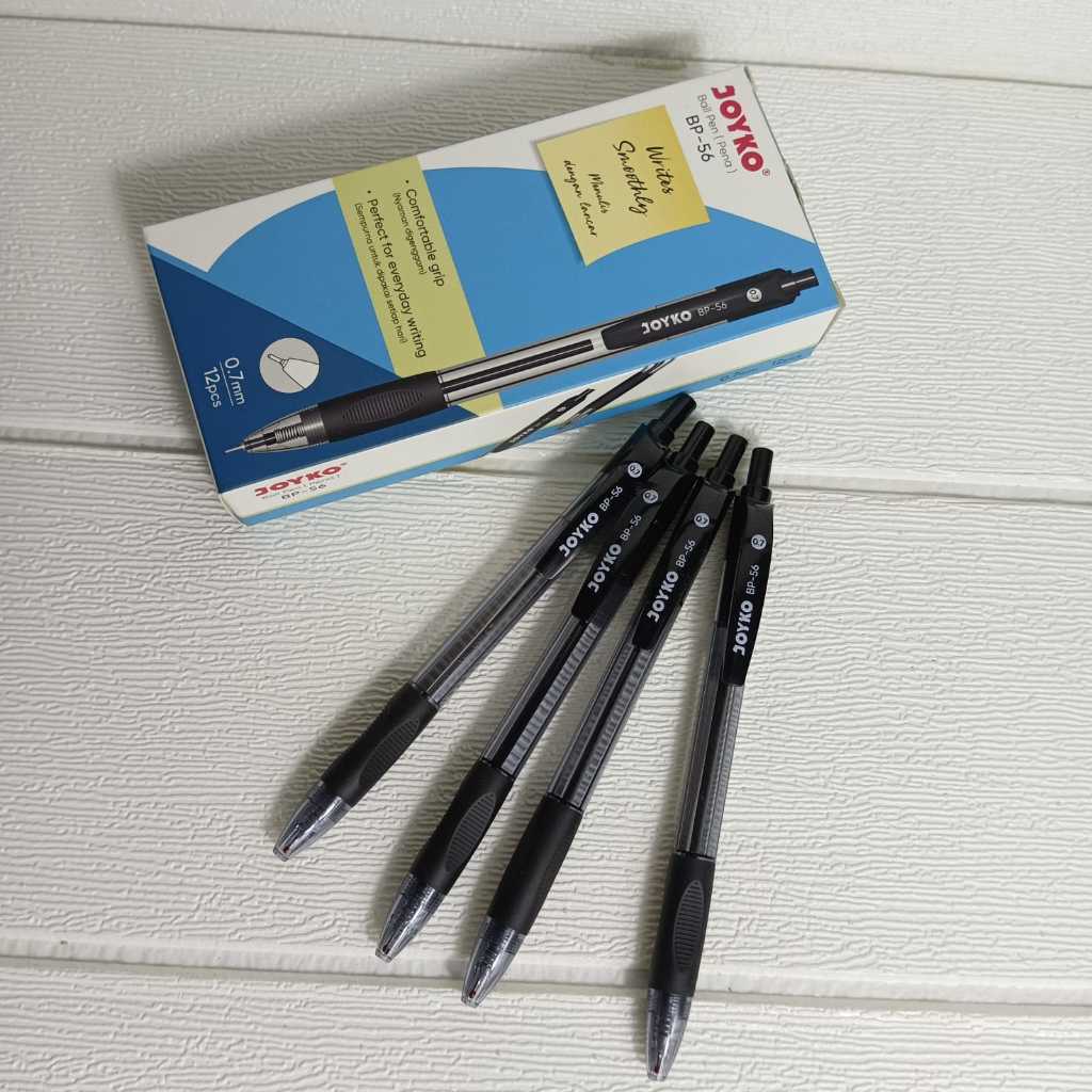 Jual [1 Pack - 12 Pulpen] JOYKO Cetek BP-56 - HITAM | Shopee Indonesia