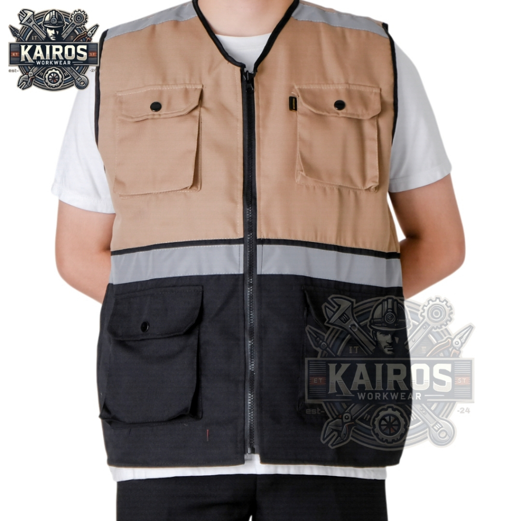 Jual ROMPI SAFETY KOMBINASI CREAM HITAM DENGAN SCOUTLIGHT REFLEKTIF ...