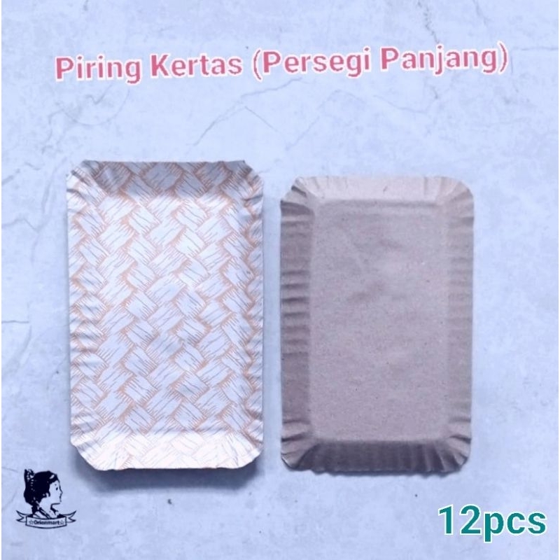 Jual Piring Kertas Kue / Piring Kertas Persegi Panjang 12pcs | Shopee Indonesia