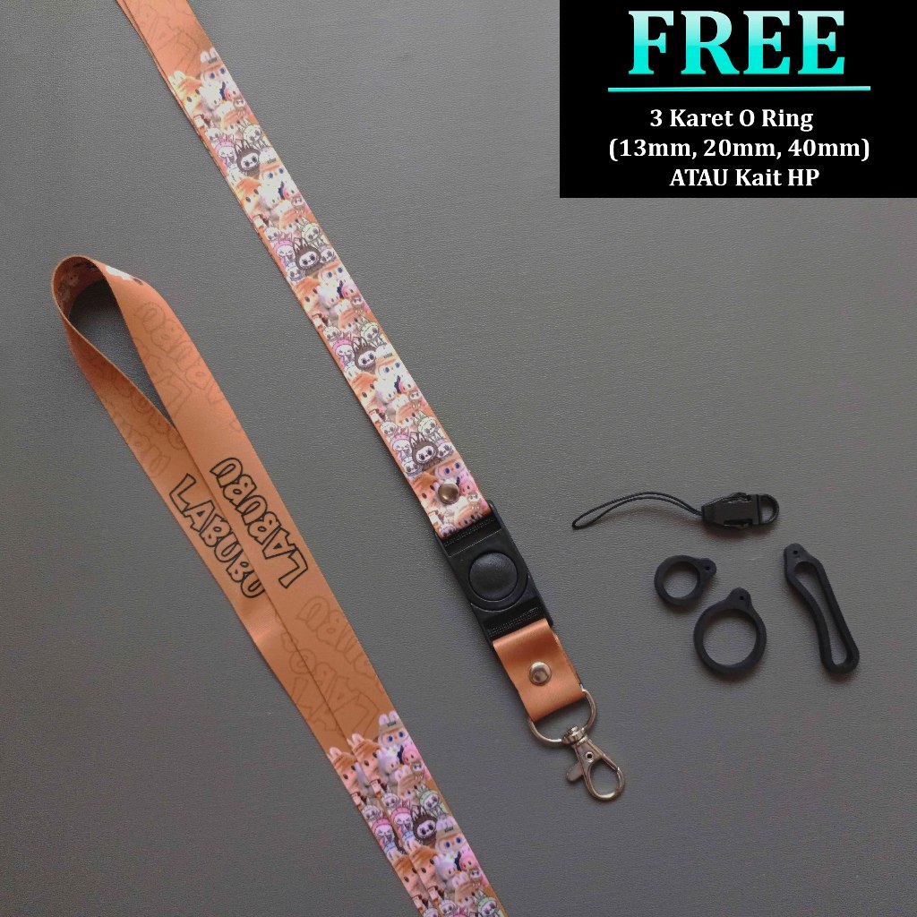 Jual Lanyard ID Card Labubu - Tali Gantungan Handphone Nametag Labubu ...