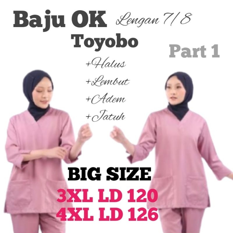 Jual Baju OK OKA Lengan 7/8 BIG SIZE Baju Jaga Baju Perawat Nakes ...
