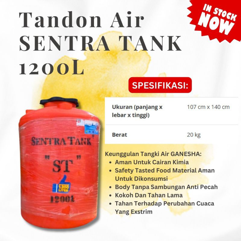 Jual TANGKI/ TOREN/ TANDON AIR SENTRA TANK 1200/ 1200 LITER/ READY ...