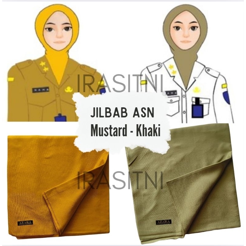 Jual Jilbab Segi Empat ASN PNS Laser Cut Hijab Persegi Mustard Khaki ...
