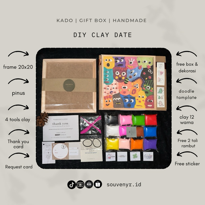 Jual DIY clay date couple - Ide date clay - Ide date - Kit frame clay 1 ...